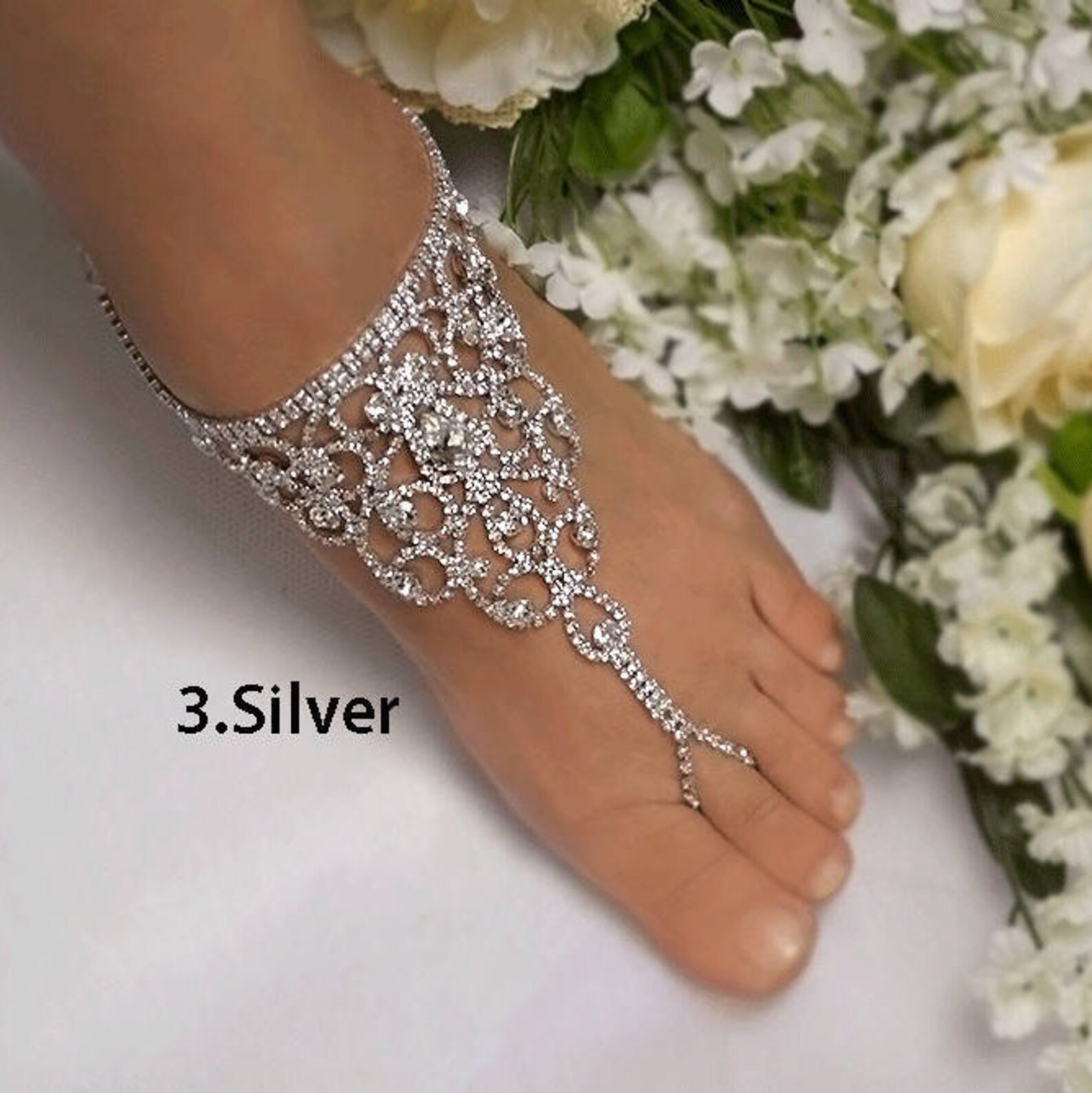 Wedding Barefoot Sandals Bridal Foot Jewelry Silver Plated - Etsy