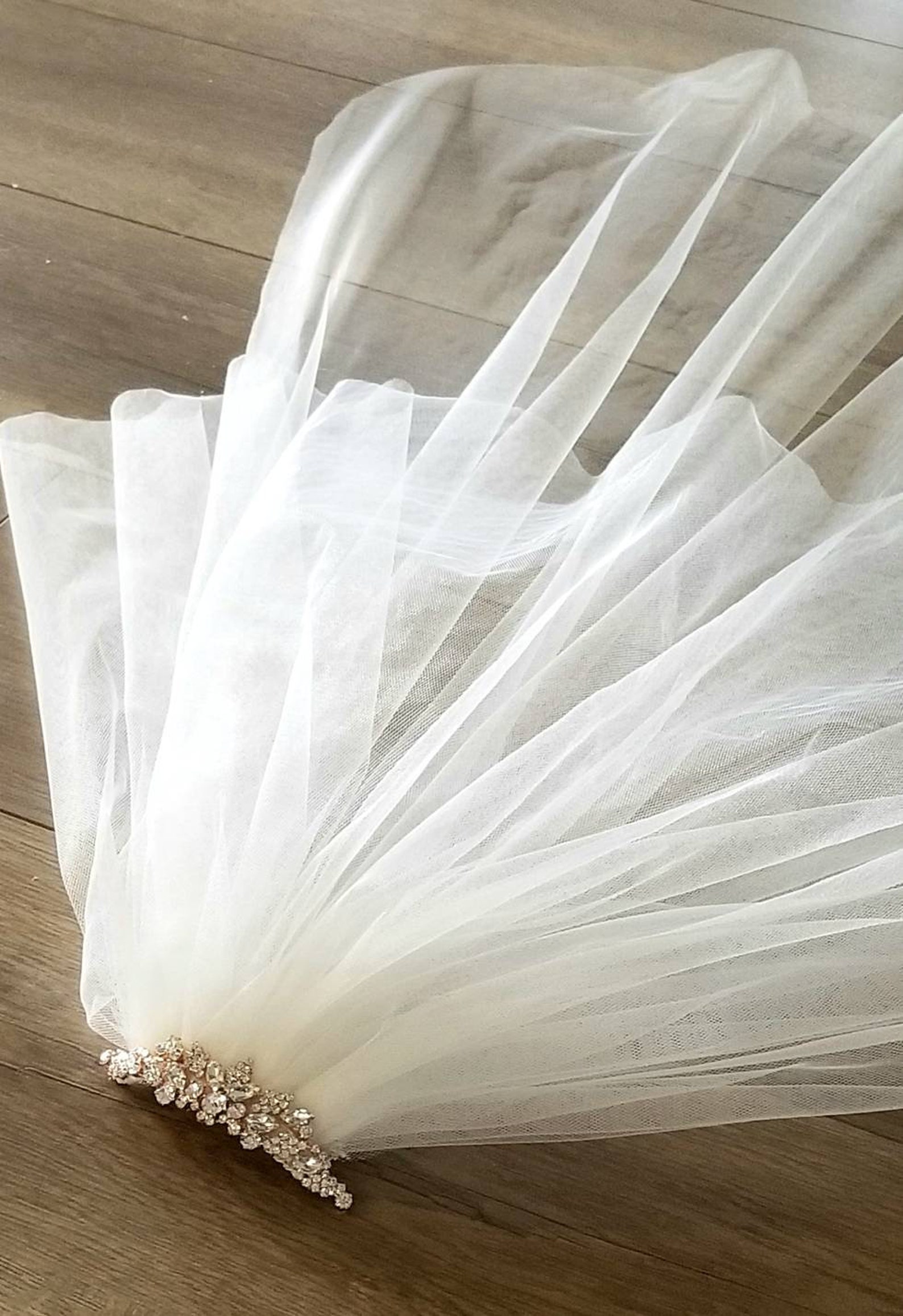 Wedding Veil Rose Gold Veil With Crystal Combcolor Veil for - Etsy