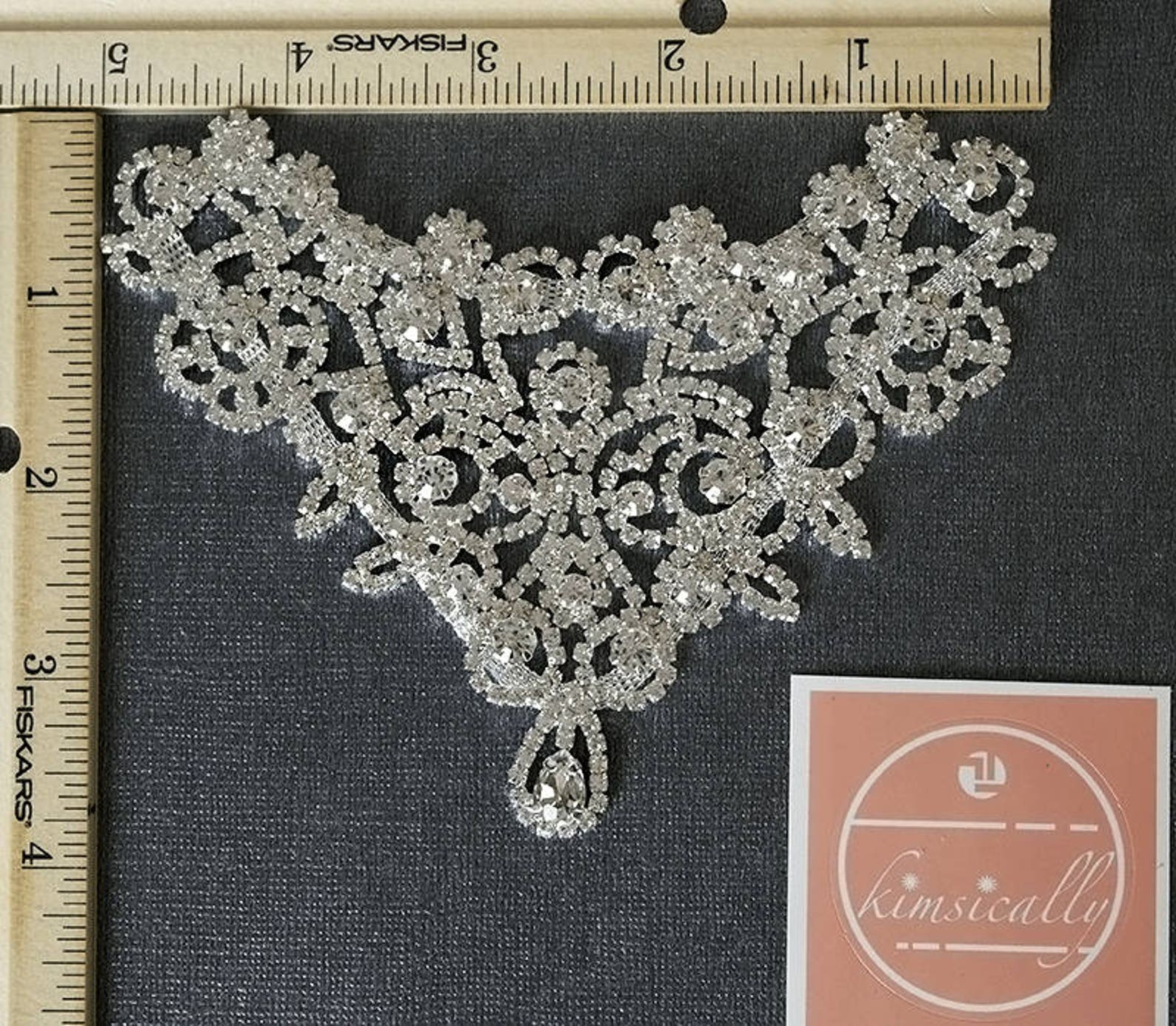 Silver With Rhinestone Applique, Clear Crystal Applique,bridal Applique ...