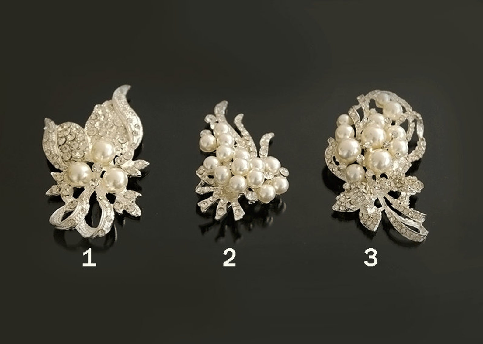 Wedding Silver Rhinestone Brooch , Bridal Brooch ,crystal Brooch ...