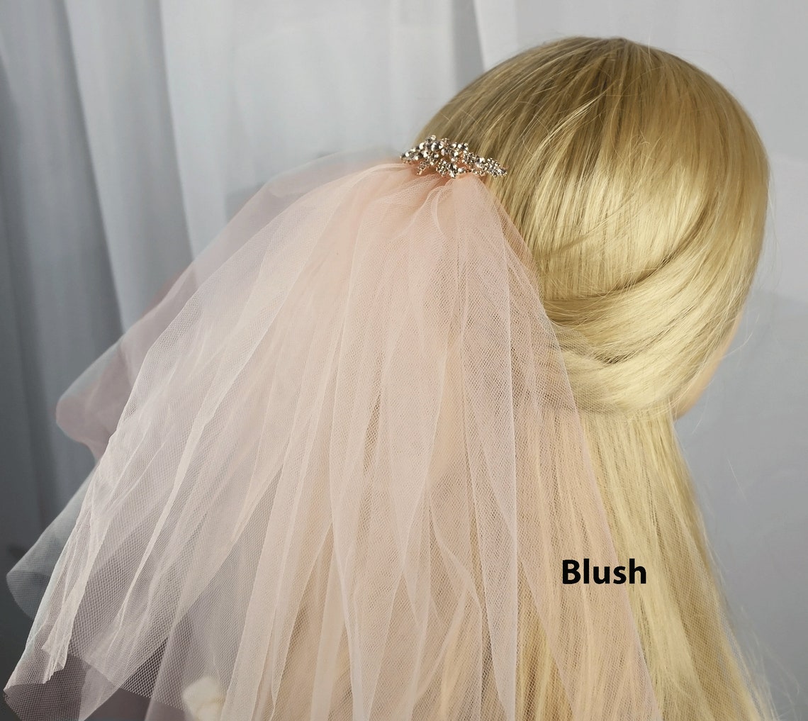 Wedding Veil Rose Gold Veil With Crystal Combcolor Veil for - Etsy