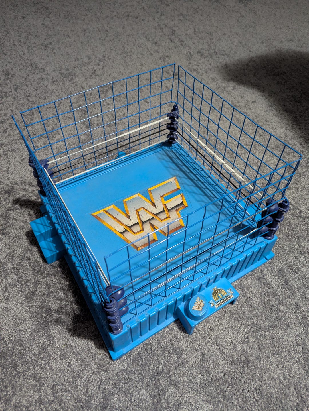 Custom WWF WWE Retro Hasbro Cage and 2 Belts (figures and Ring Not ...