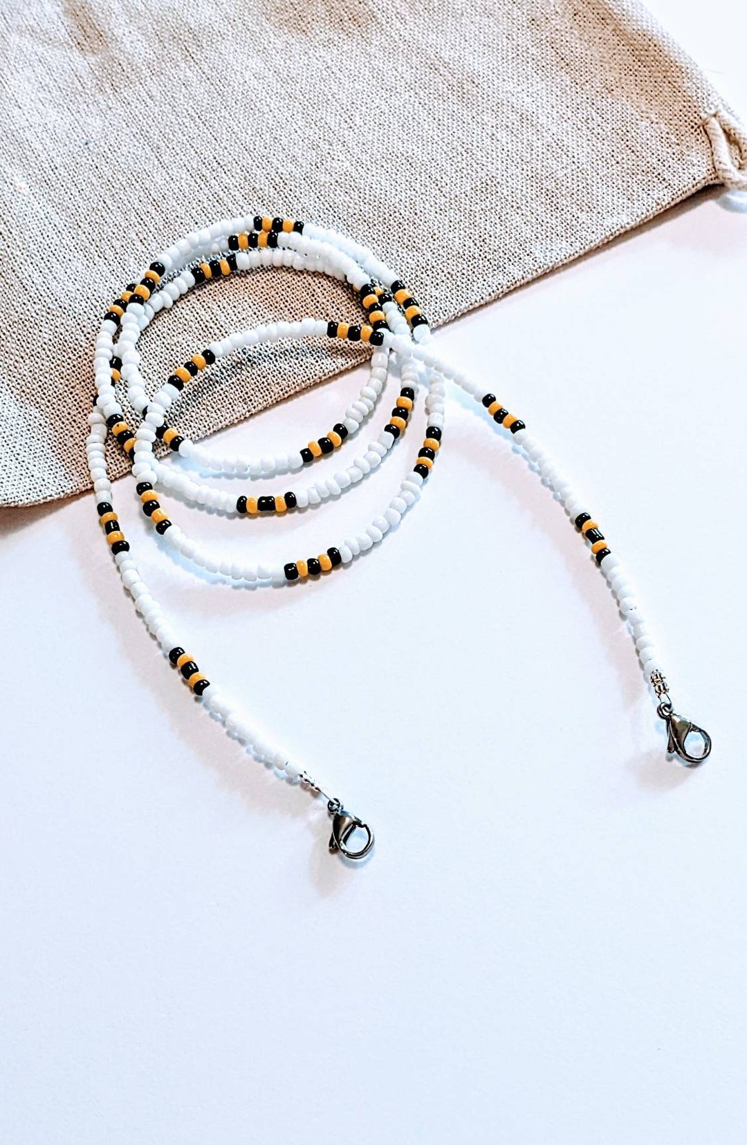 Bumble Bee Glasses Chain, Bumble Bee Facemask Chain, Beaded Glasses ...