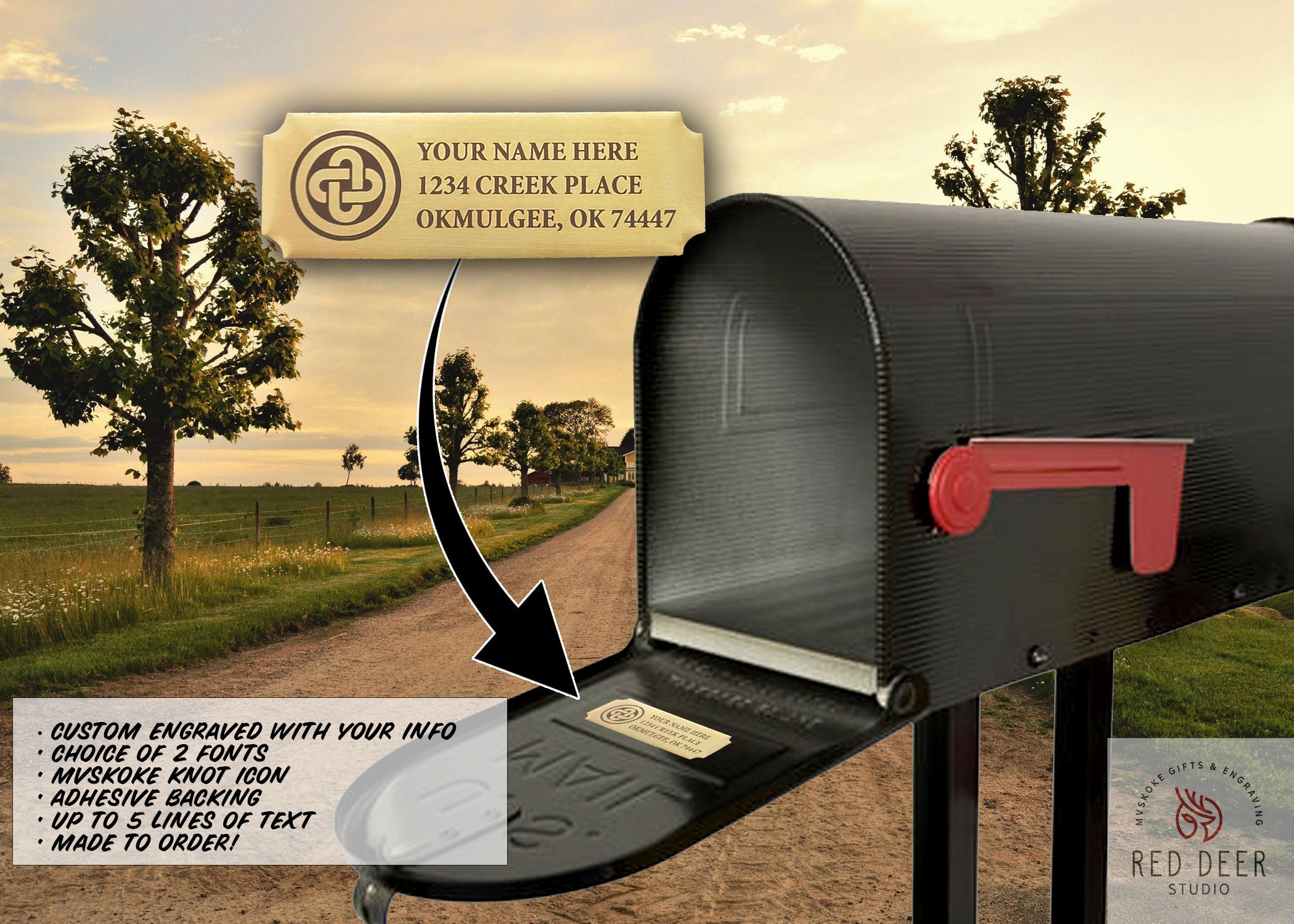Mvskoke Knot Design Mailbox Plate Custom Engraved With Your Info ...