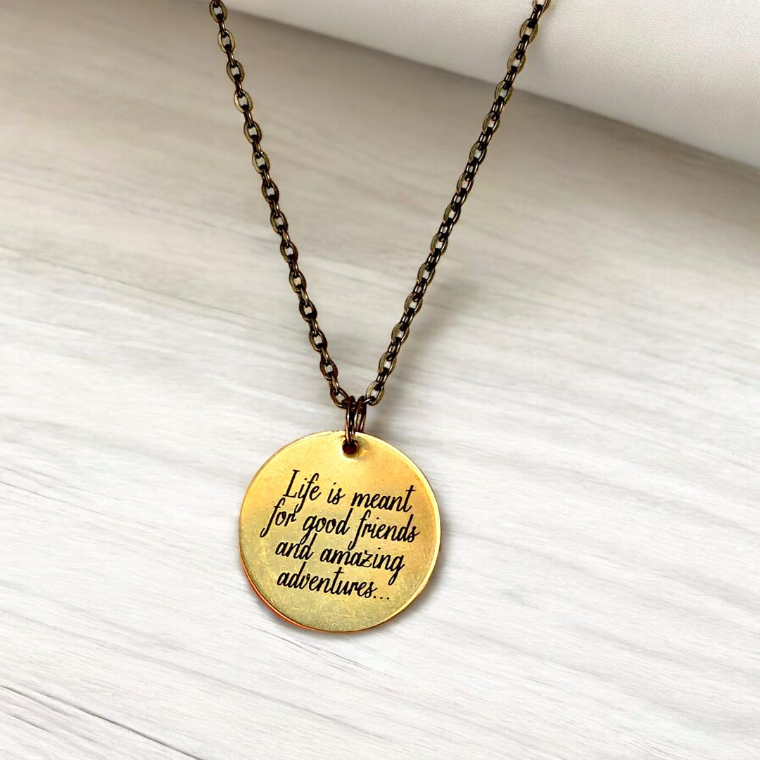 Friendship Necklace, Stainless Coin - Friendship Saying, Life ...