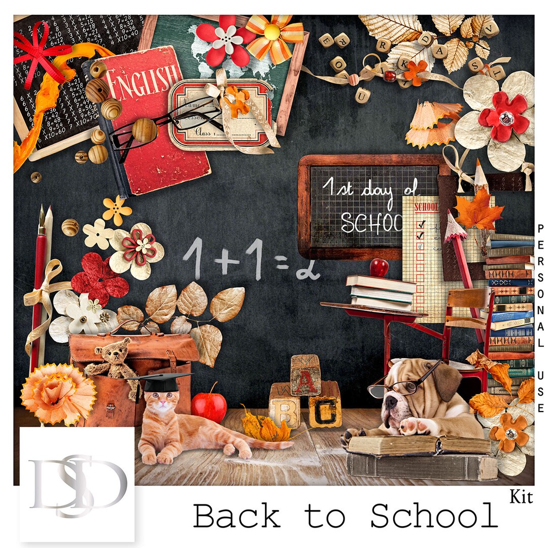 Back to School - Digital Scrapbooking Kit - School - Scrapbook ...