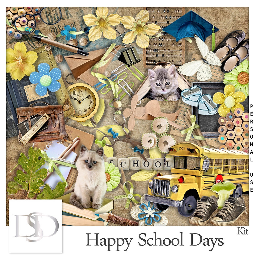 Back to School - Digital Scrapbooking Kit - School - Scrapbook ...