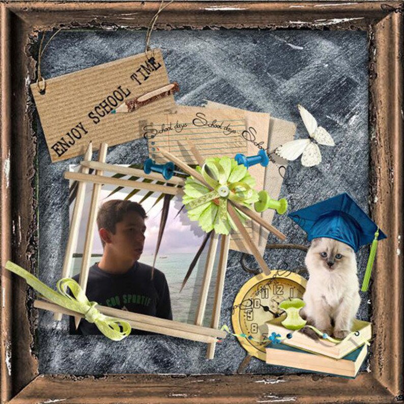 Back to School - Digital Scrapbooking Kit - School - Scrapbook ...