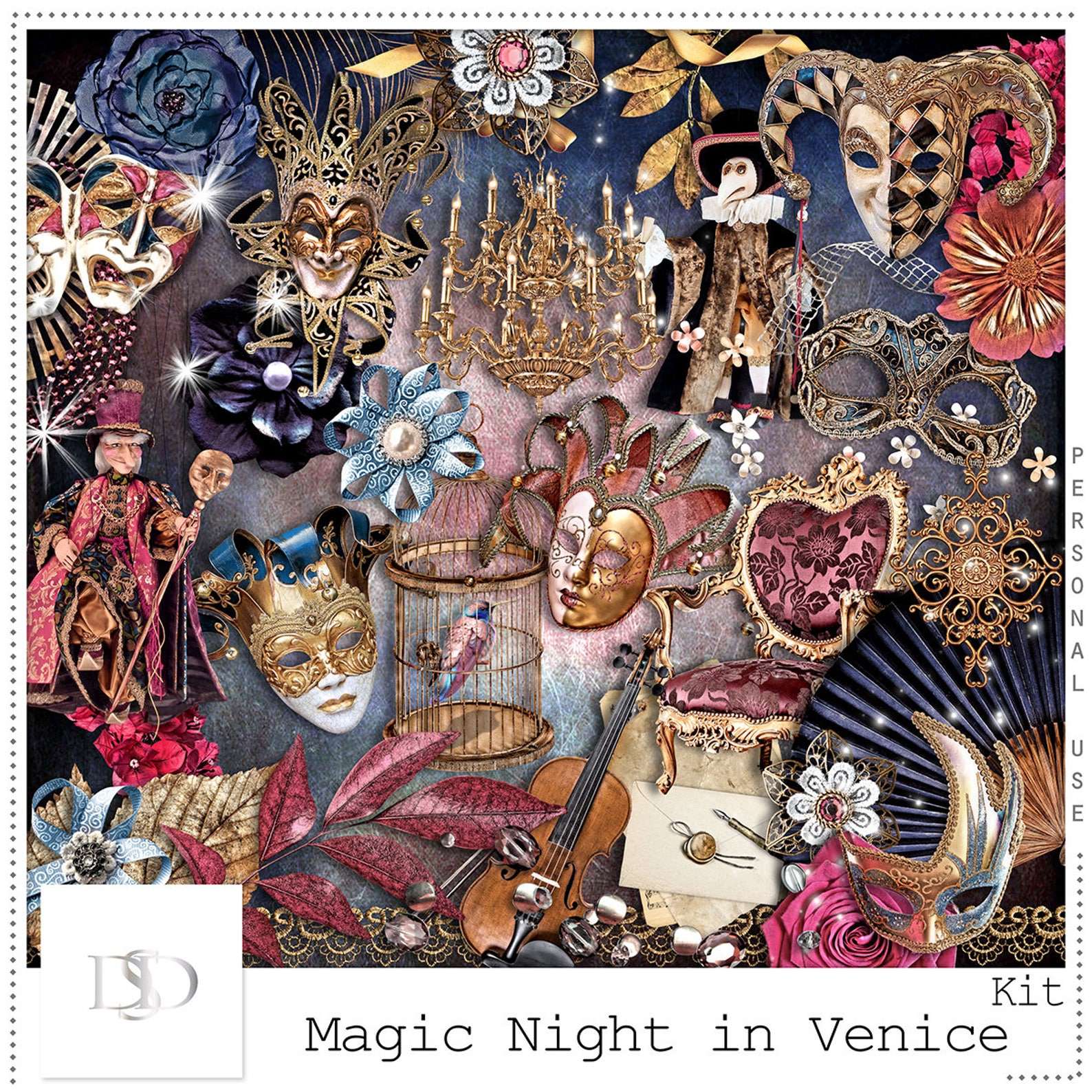 Magic Night in Venice - Digital Scrapbooking Kit - Vintage - Scrapbook ...