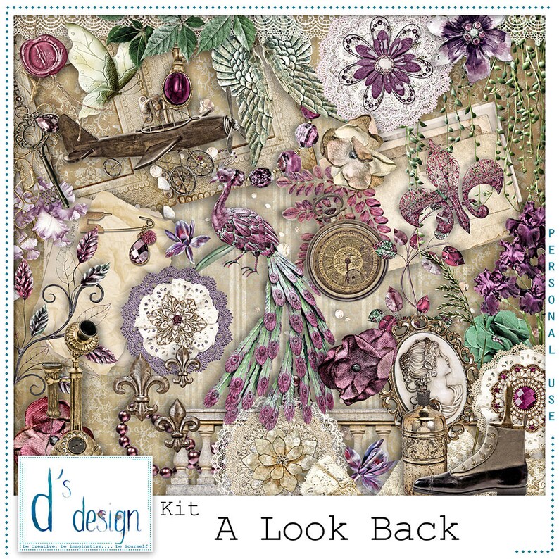 A Look Back Digital Scrapbooking Kit Vintage Scrapbook Imprimable - Etsy