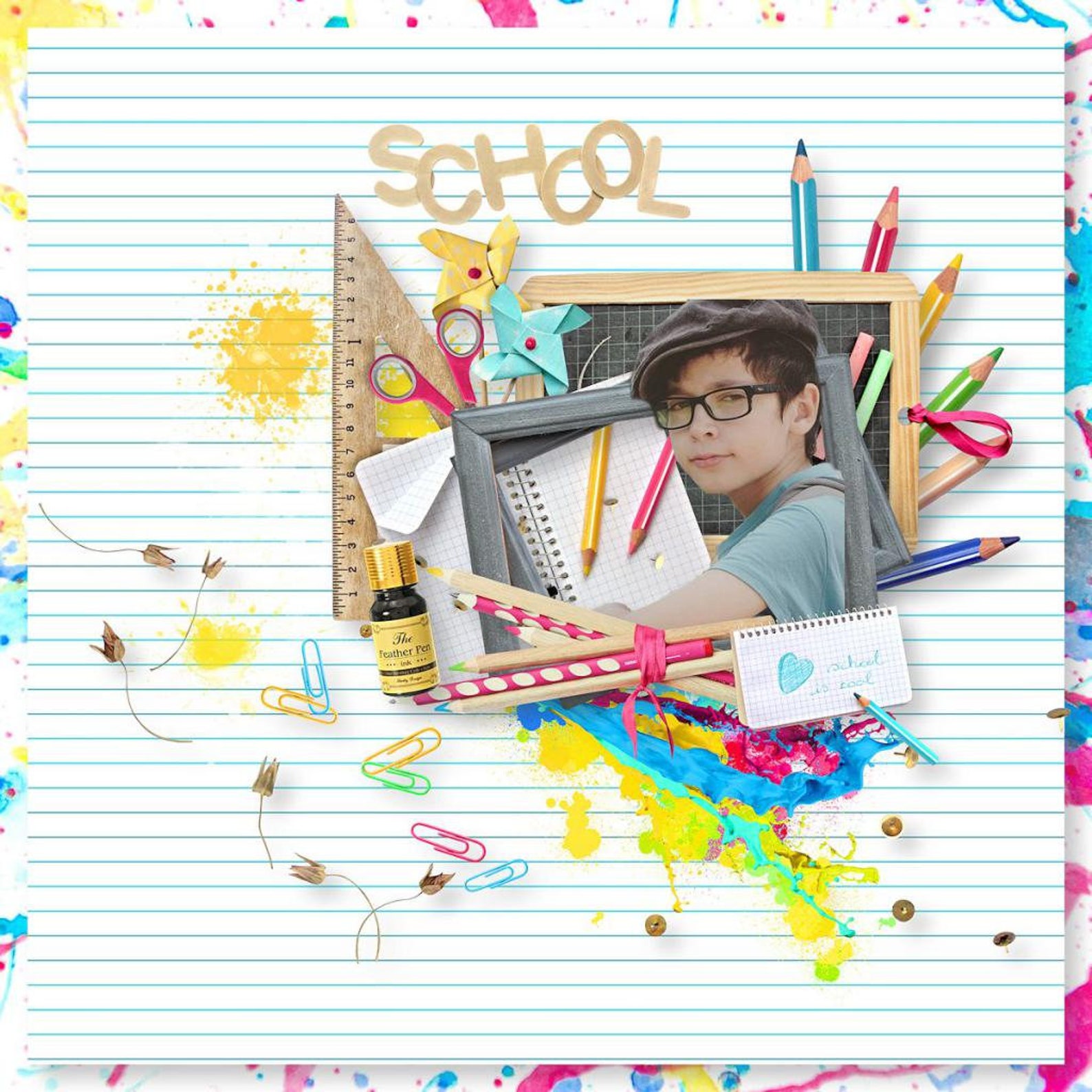 Learning Zone Digital Scrapbooking Kit School Scrapbook - Etsy