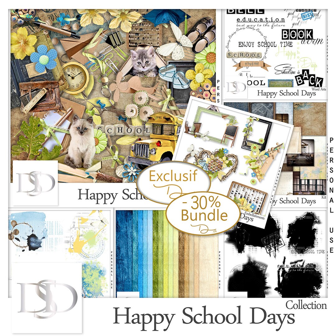 Happy School Days - Digital Scrapbooking Collection - School ...