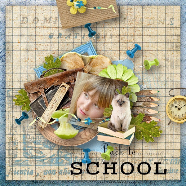 Back to School Digital Scrapbooking Kit School Scrapbook Imprimable - Etsy