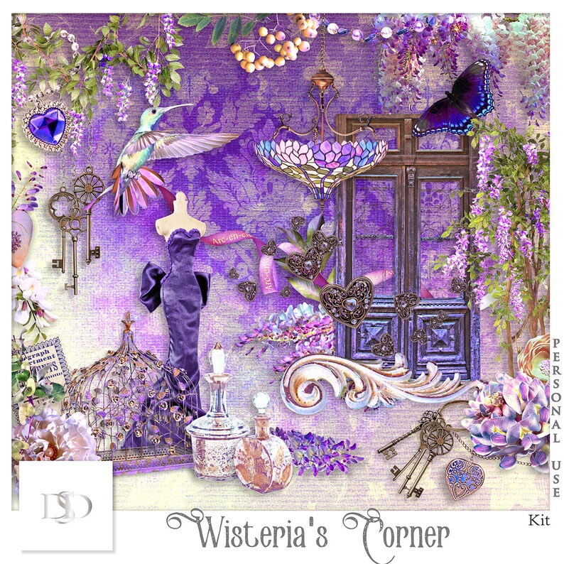 Wisteria's Corner Redesigned - Digital Scrapbooking Kit - Vintage ...