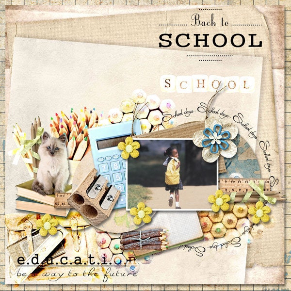 Back to School Digital Scrapbooking Kit School Scrapbook Imprimable - Etsy