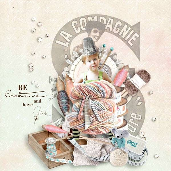 Heures Creatives - Digital Scrapbooking Kit - Needleworks - Scrapbook ...