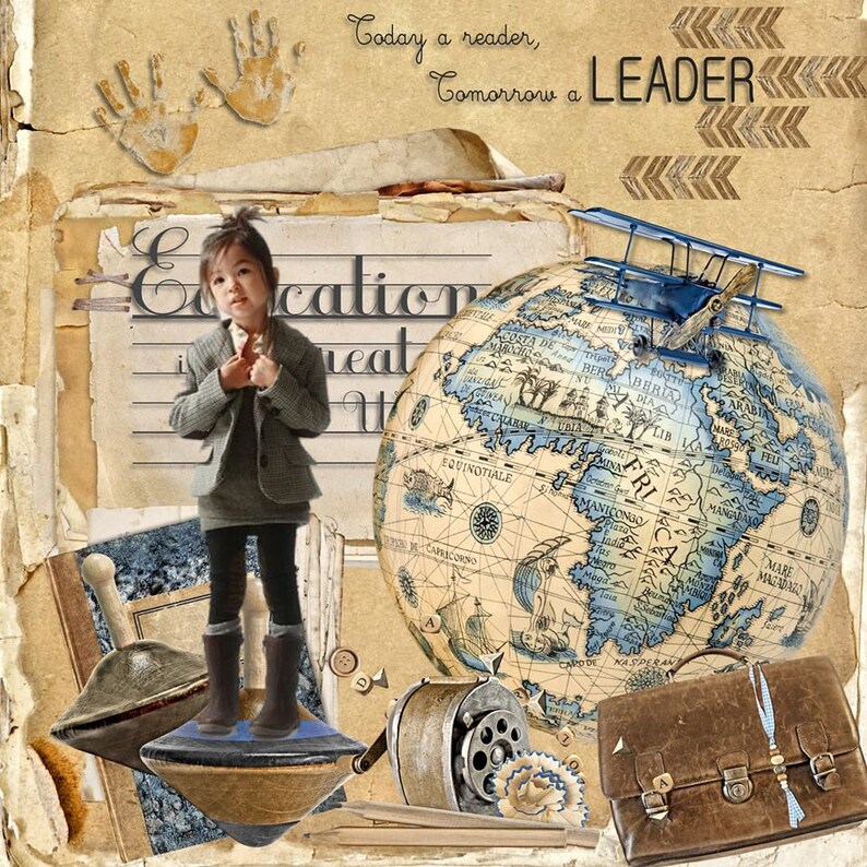 School Adventure - Digital Scrapbooking Kit - School - Scrapbook ...