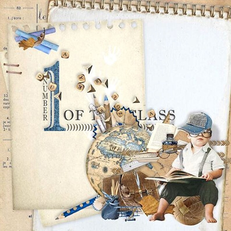 School Adventure - Digital Scrapbooking Kit - School - Scrapbook ...