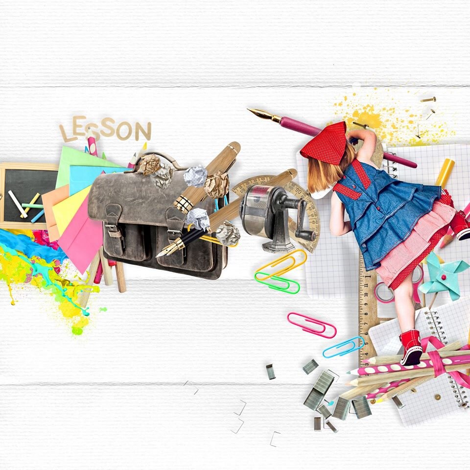 Learning Zone - Digital Scrapbooking Kit - School - Scrapbook ...