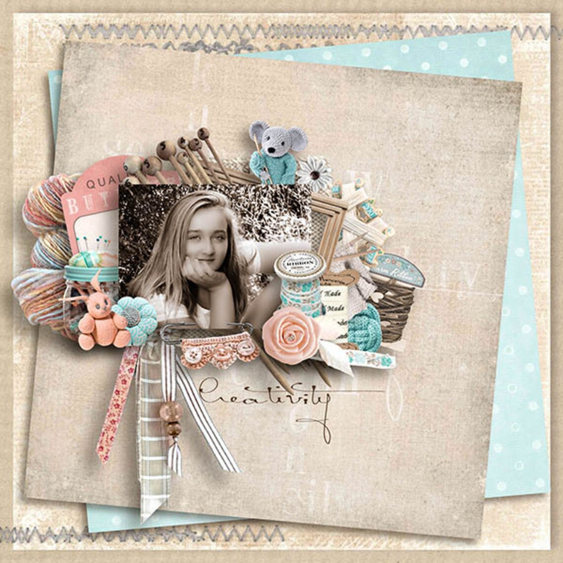 Heures Creatives - Digital Scrapbooking Kit - Needleworks - Scrapbook ...
