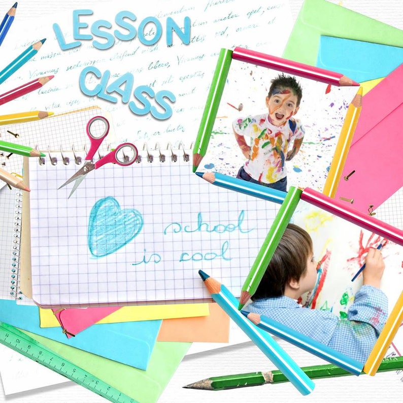Learning Zone - Digital Scrapbooking Kit - School - Scrapbook ...