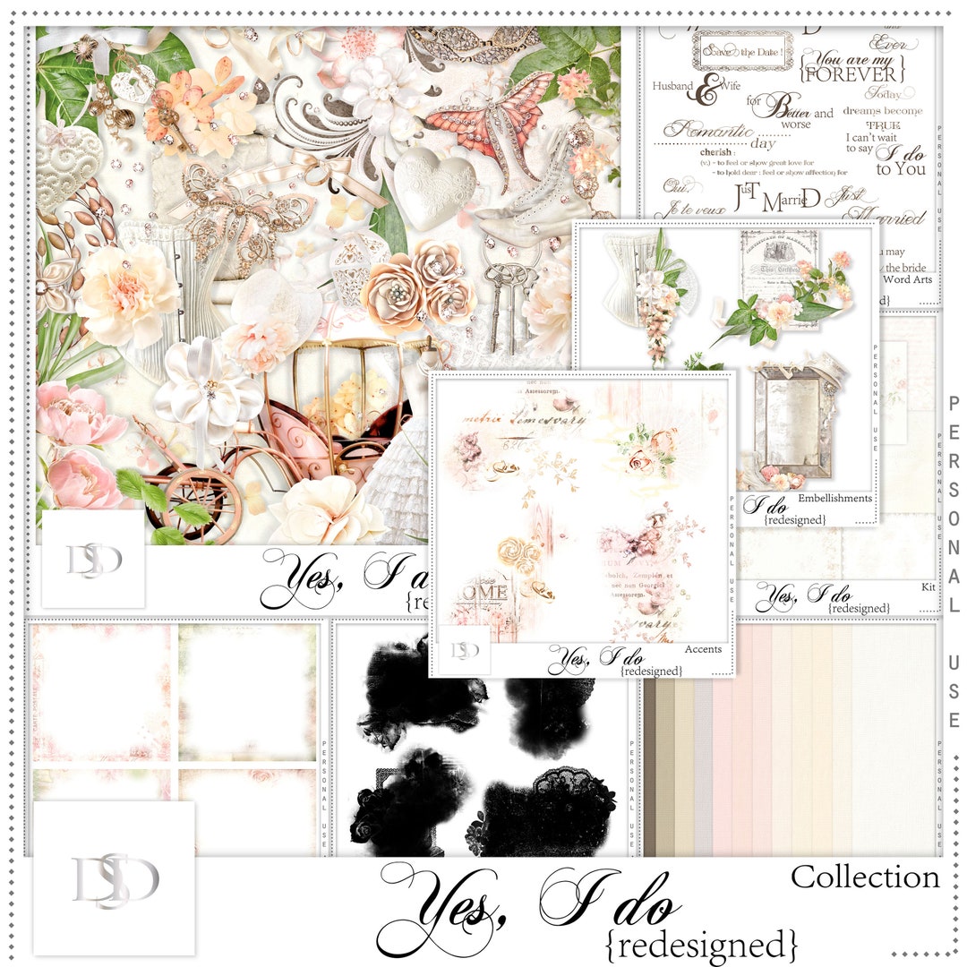 Yes I Do {redesigned} - Digital Scrapbooking Collection - Scrapbook ...