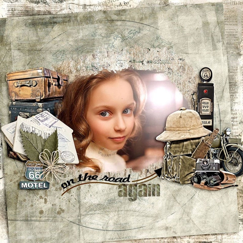 Road Trip Digital Scrapbooking Mini-kit Scrapbook - Etsy