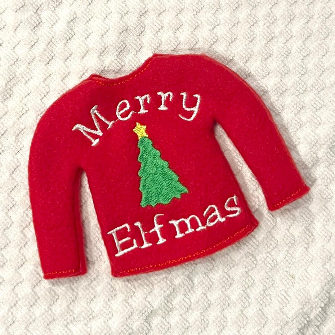 Elf Doll Merry Elfmas Christmas Funny Embroidered Sweater - Etsy