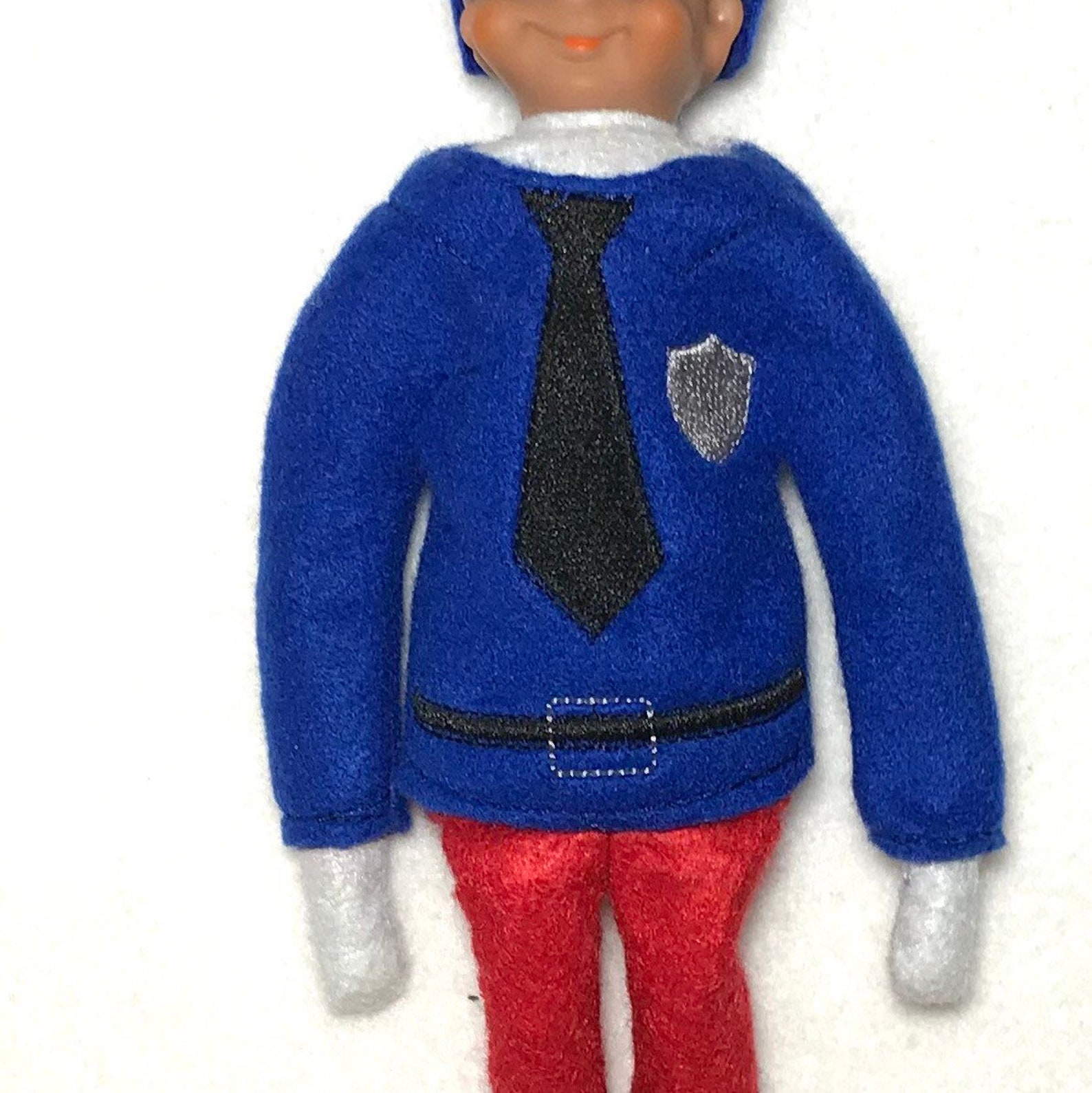 Elf Doll Policeman Sweater and Police Hat Outfit Set | Etsy