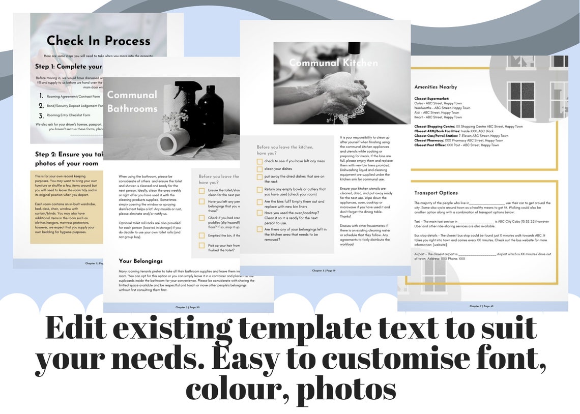 Rental Property Printable House Manual Airbnb Welcome Book | Ready to ...