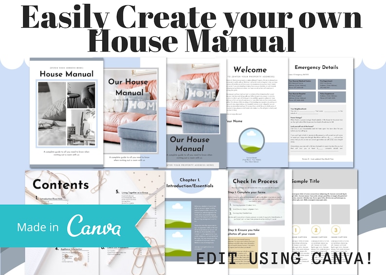 Rental Property Printable House Manual Airbnb Welcome Book | Ready to ...