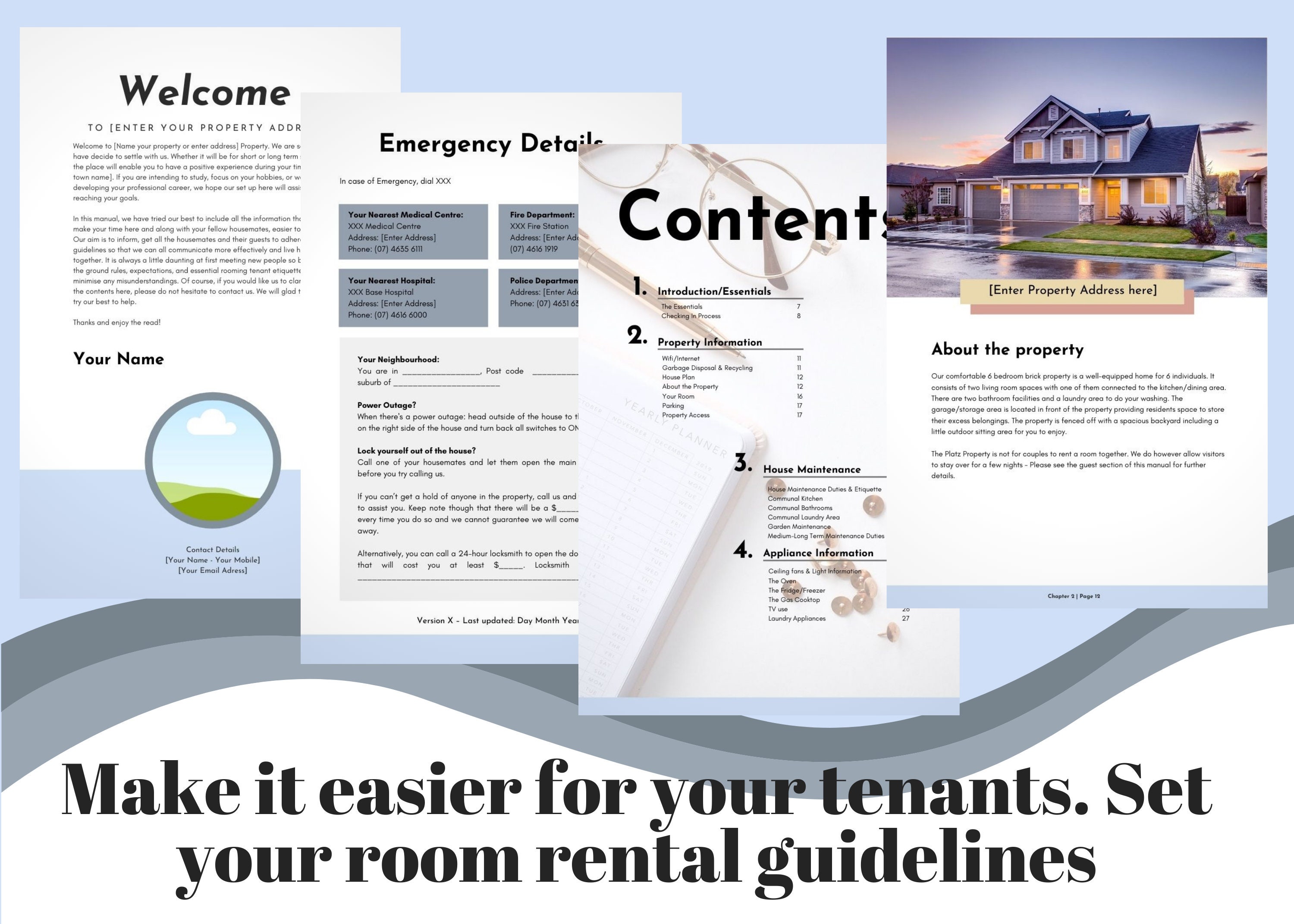 Rental Property Printable House Manual Airbnb Welcome Book | Ready to ...