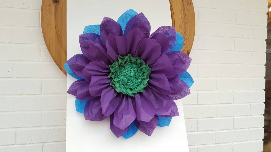 Pompom Large 45cm Purple Peacock Tissue Paper Flower Wedding - Etsy