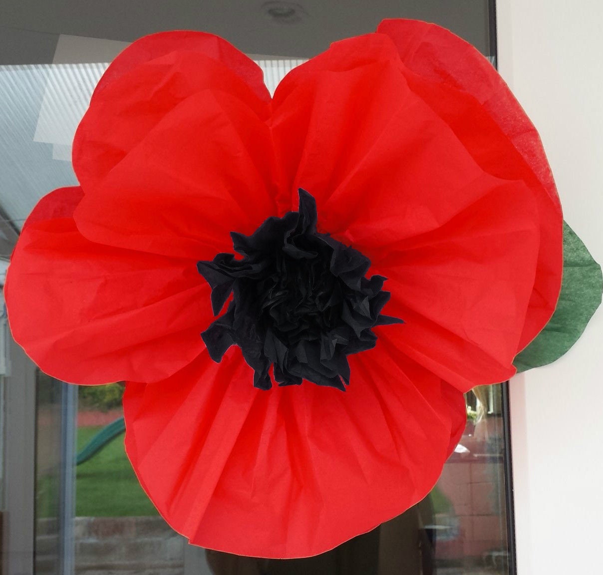 Poppy Red Tissue Paper Large Pom Poms Remembrance Day Army Day Veteran ...