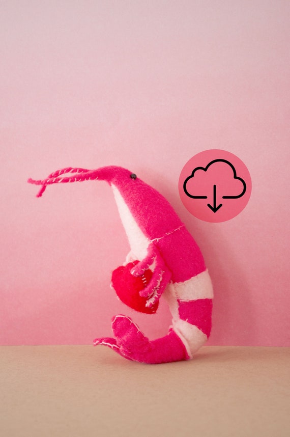 Louie the Shrimp PDF Pattern Downloadable Shrimp Hand Sewing | Etsy