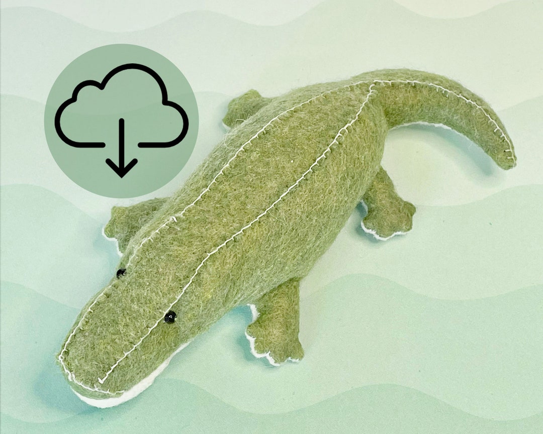Alexander Alligator PDF Sewing Pattern - Diy Alligator Plushie, Felt ...