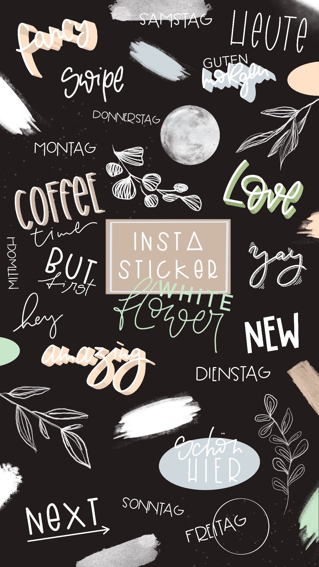 Instagram Story Sticker _ white flower _ 45 Stück | Etsy