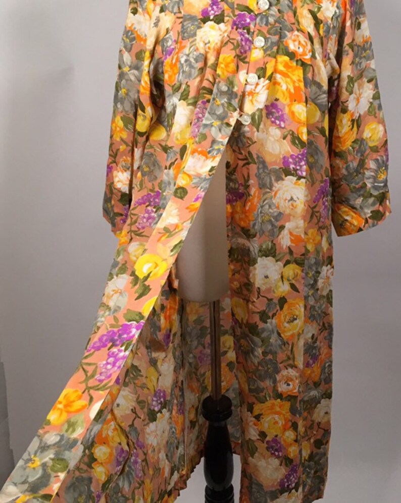 Vintage Floral Dressing Robe Gown 1960s - Etsy