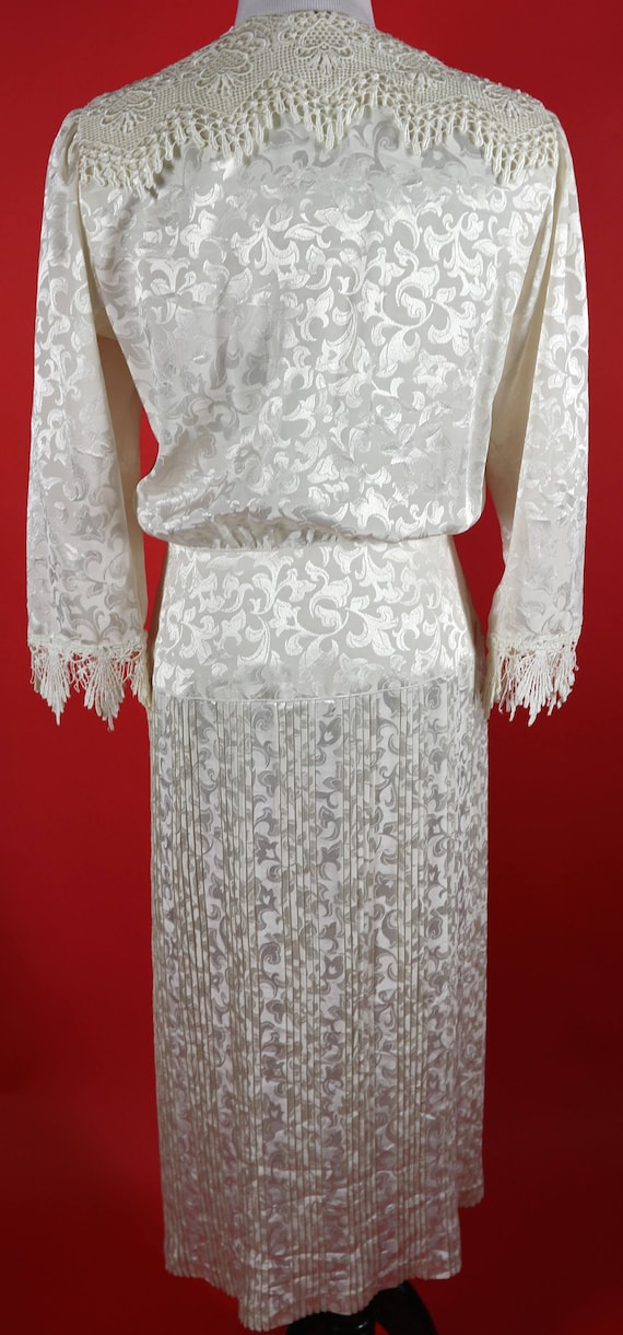 Ivory Color Lace 1980's Dress Made by Aphrodite - Gem