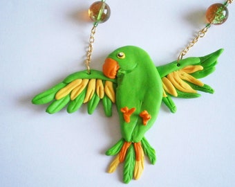 Sparrow Necklace Miniature Birds Polymer Clay Charm Fimo | Etsy