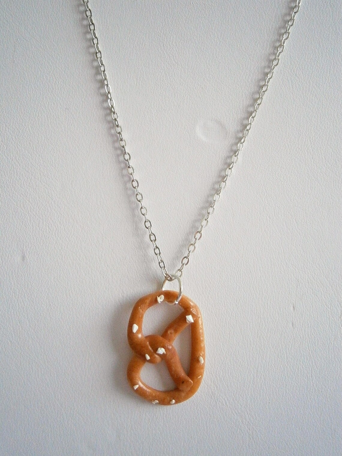 Pretzel Necklace - Pastry Jewelry - Food Charms - Pretzel Knot - Fimo ...