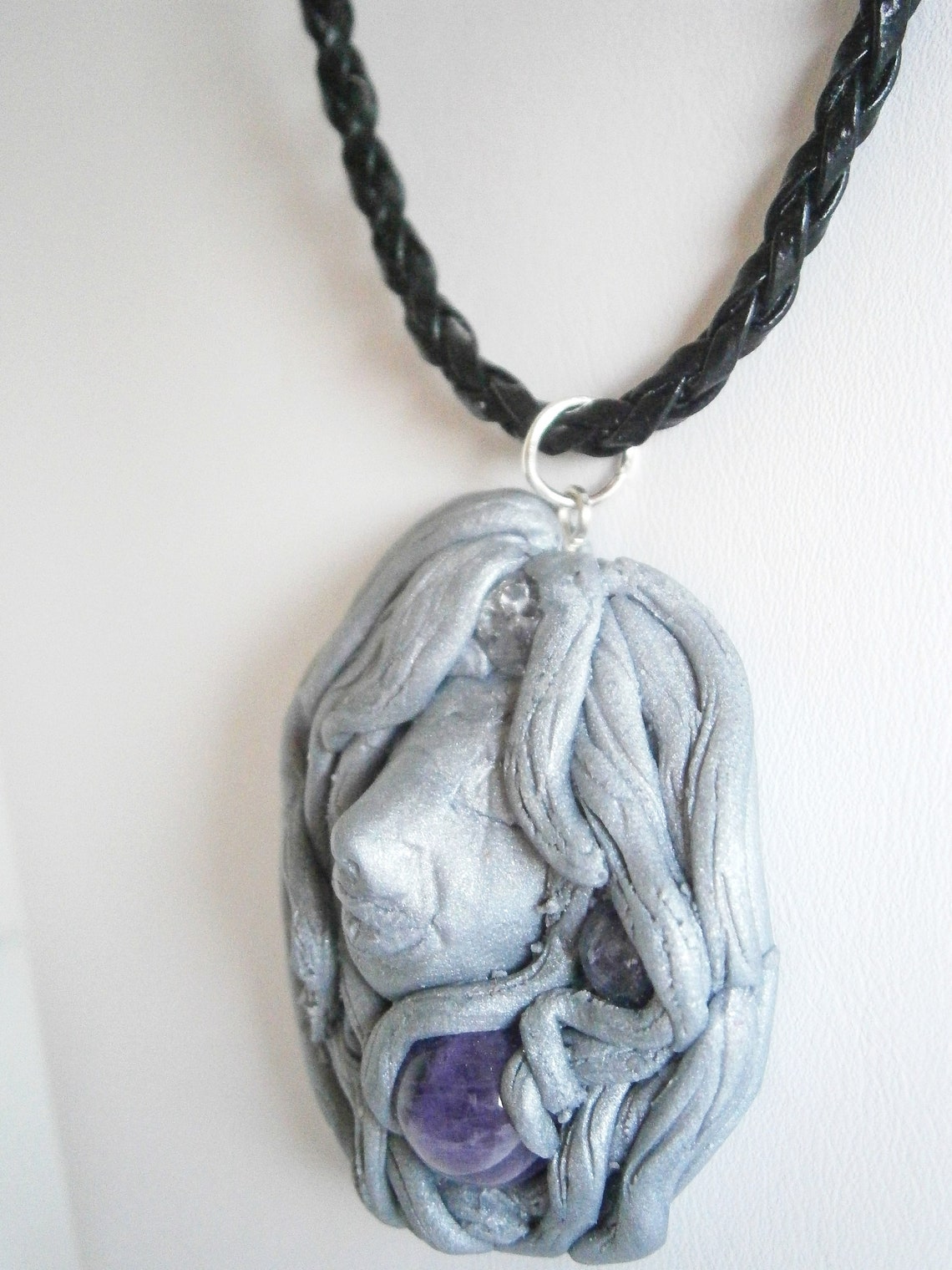 Goddess Necklace - Pagan Goddess Pendant - Gemstone Jewelry - Polymer ...