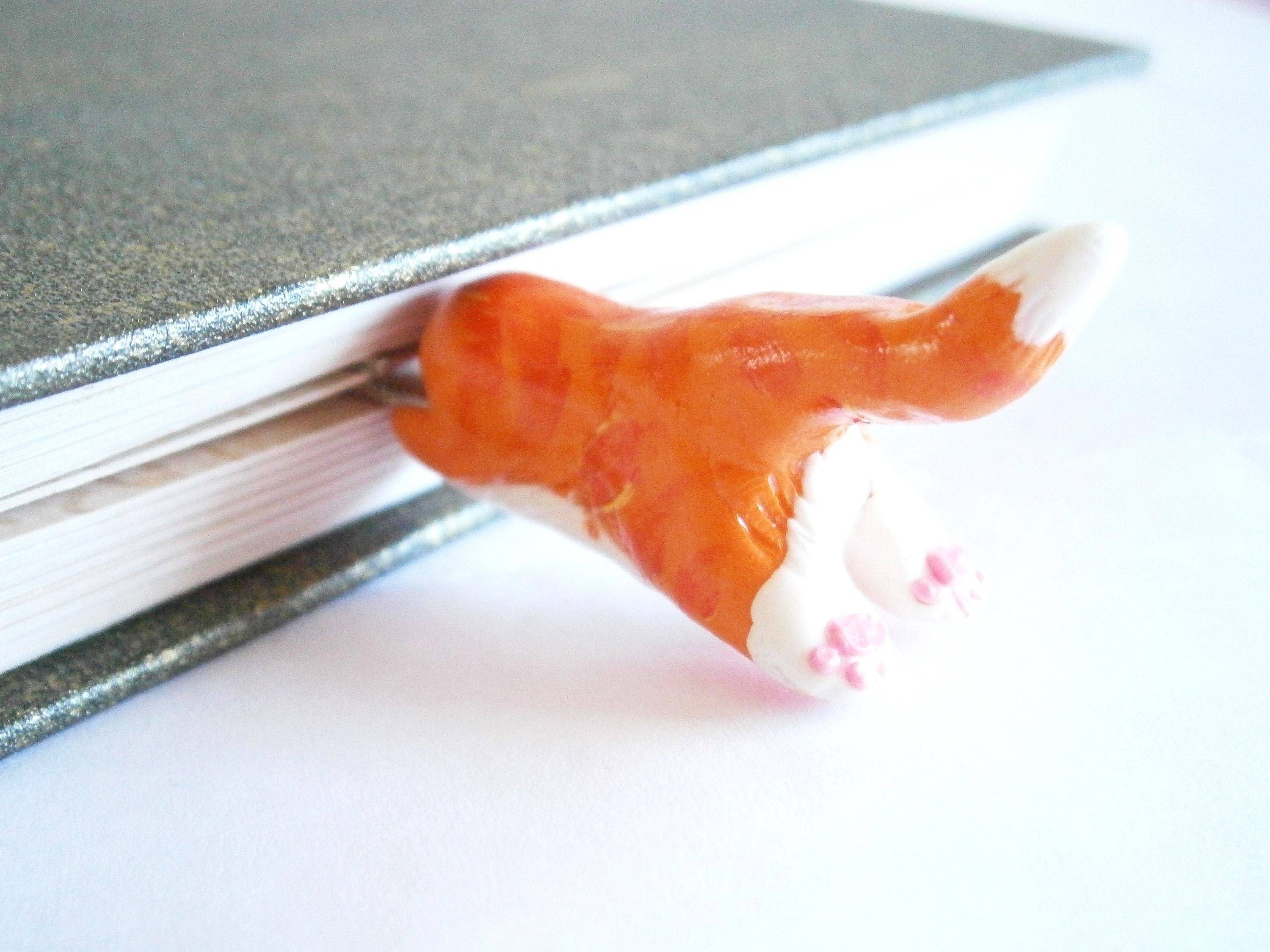 Orange Cat Bookmark Ginger Tabby Polymer Clay Cat Funny - Etsy