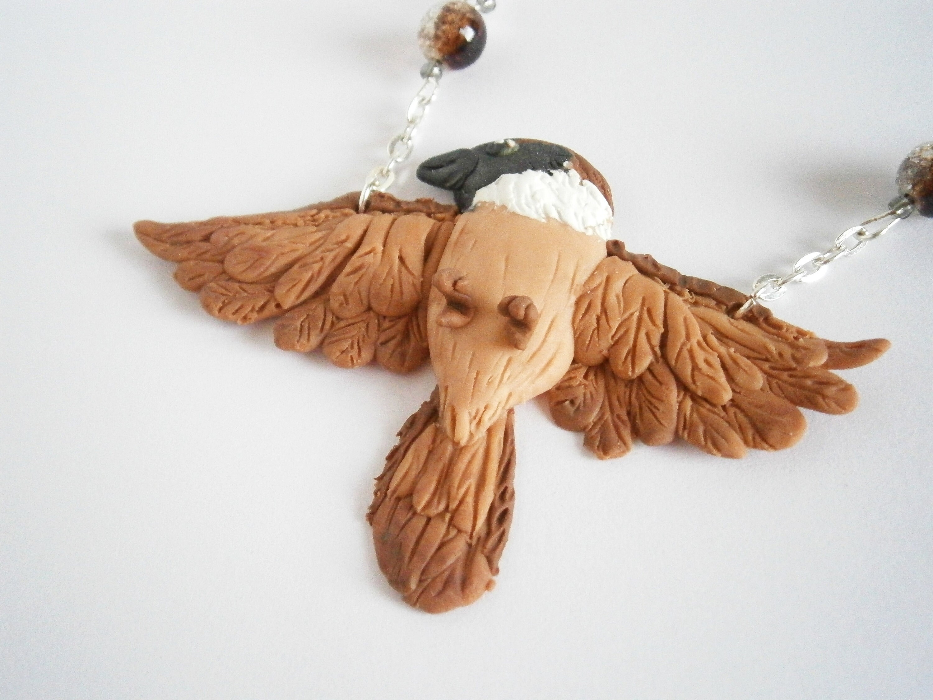 Sparrow Necklace - Miniature Birds - Polymer Clay Charm - Fimo ...