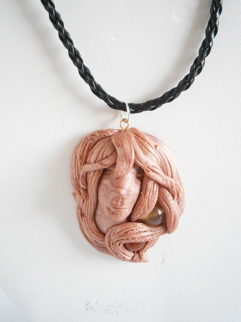 Goddess Necklace - Pagan Goddess Pendant - Gemstone Jewelry - Polymer ...