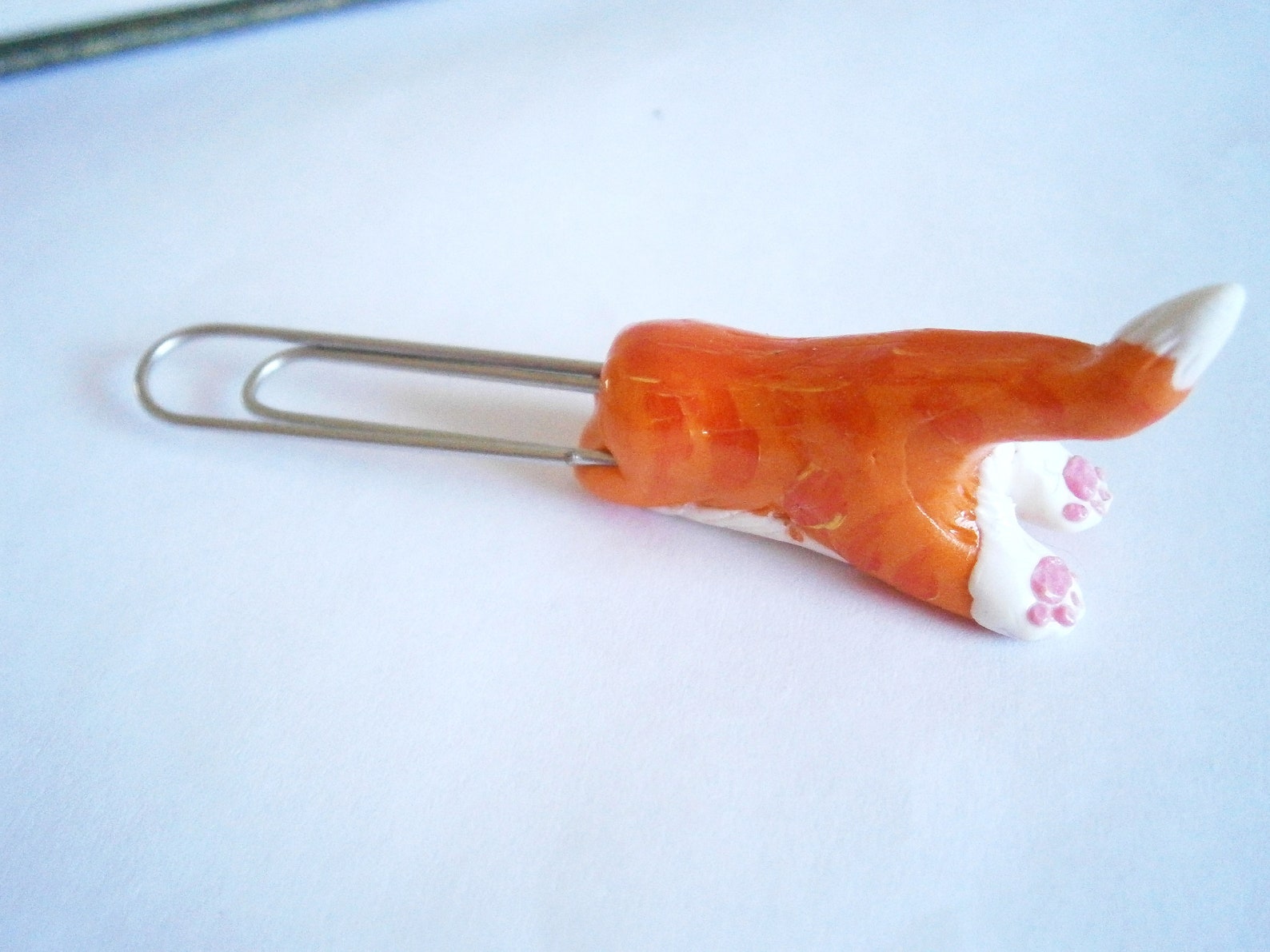 Orange Cat Bookmark Ginger Tabby Polymer Clay Cat Funny - Etsy
