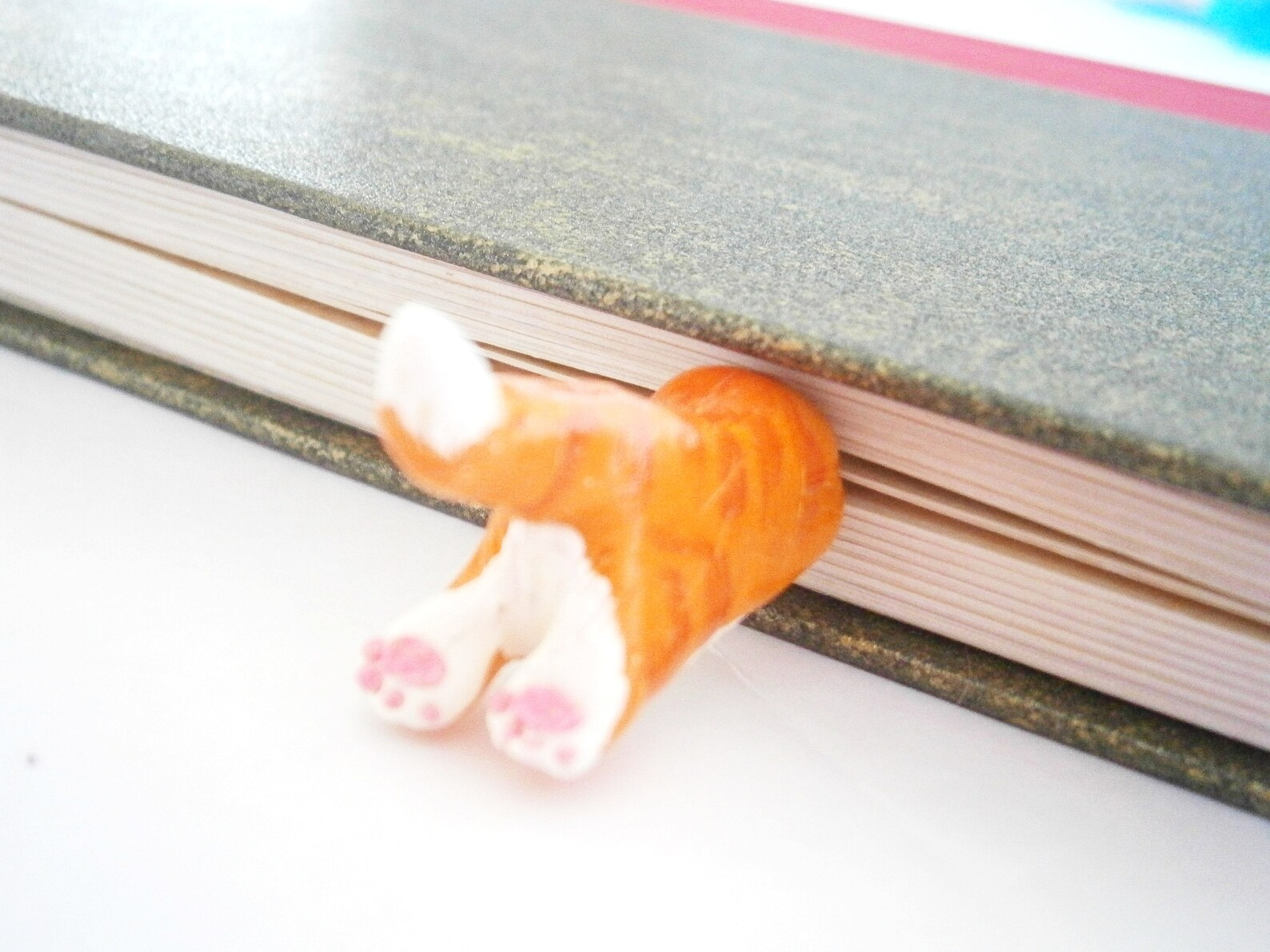 Orange Cat Bookmark Ginger Tabby Polymer Clay Cat Funny - Etsy