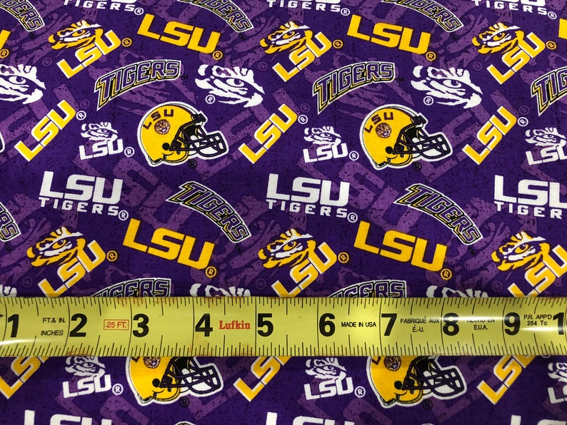 LSU TIGERS Ncaa 45 Cotton Fabric Sykel Enterprises | Etsy