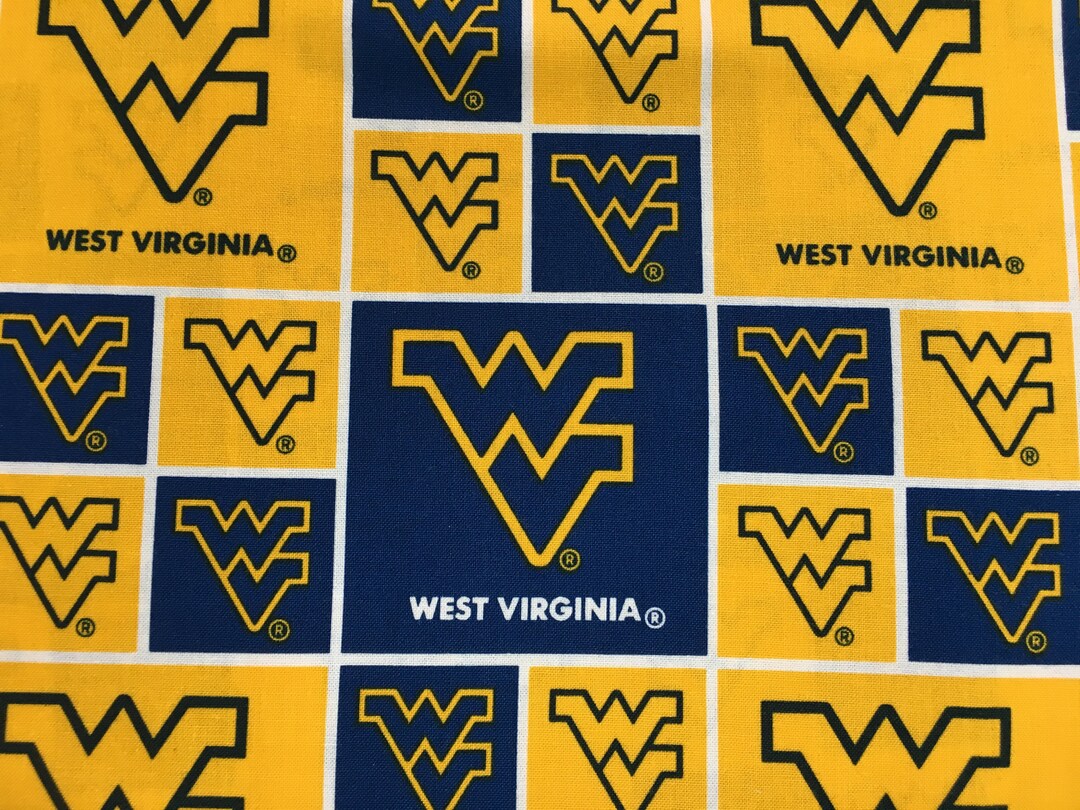 WEST VIRGINIA Ncaa 45" Cotton Fabric Sykel Enterprises - Etsy