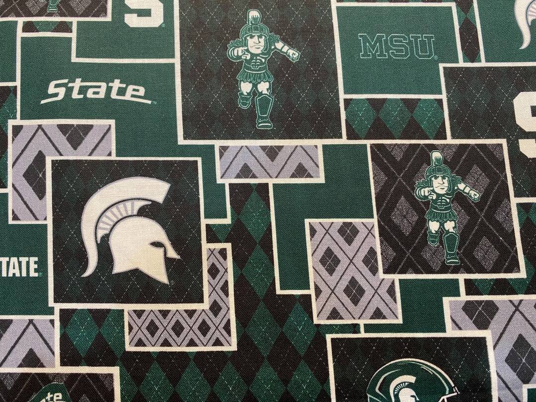 MICHIGAN STATE Ncaa 45" Cotton Fabric Sykel Enterprises - Etsy